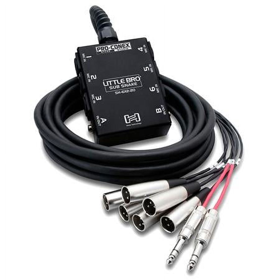 30' Little Bro Stage Box Sub Snake with 6 XLR Sends and 2 1/4" TRS to ...