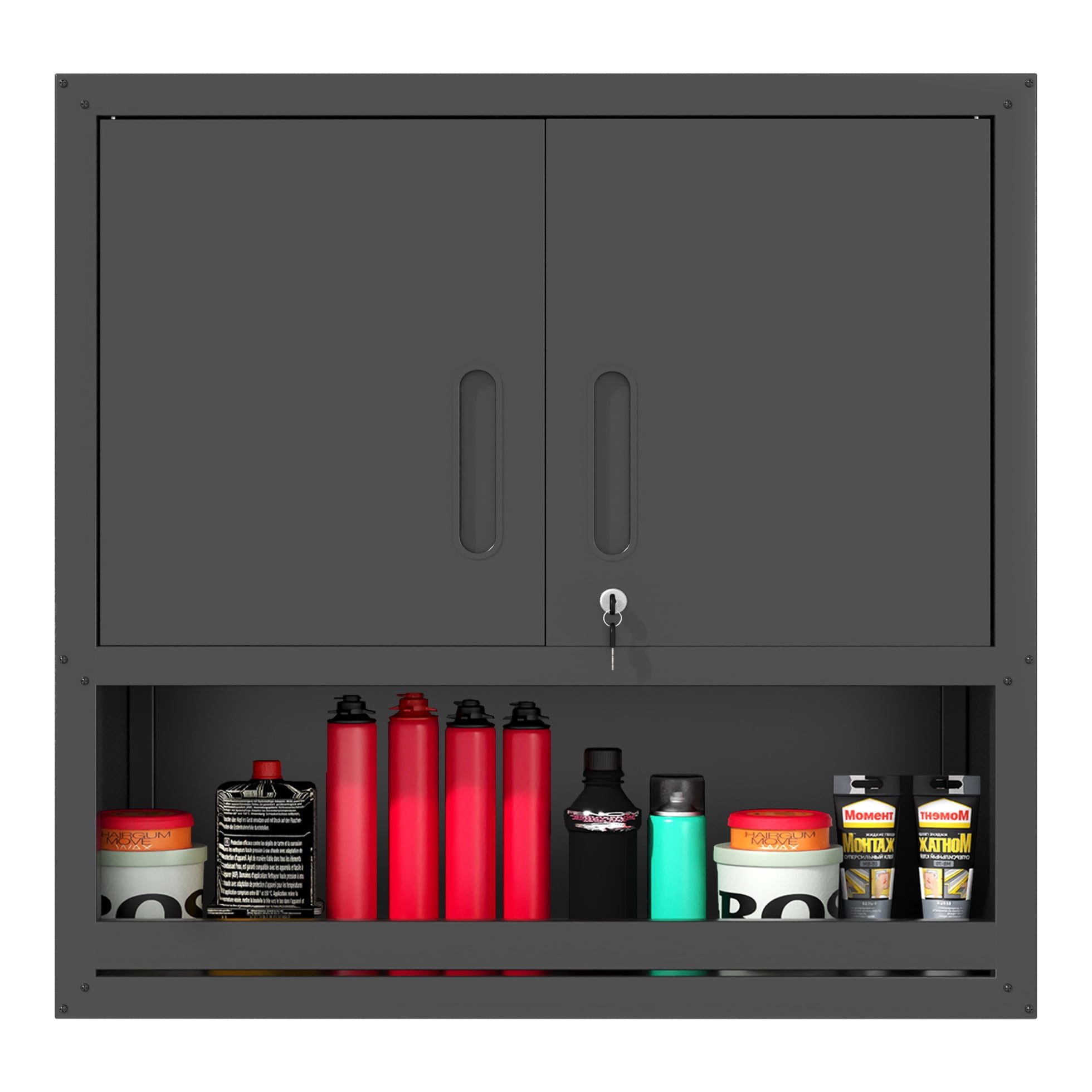 30"Locking Metal Wall Cabinets with Locking Door and Adjustable Shelf ...