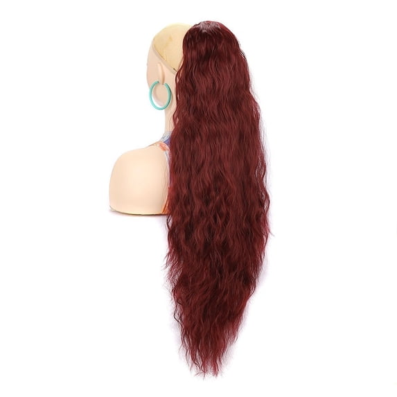 30" Long Wavy Curly Ponytails Extension Synthetic Fiber Drawstring ...