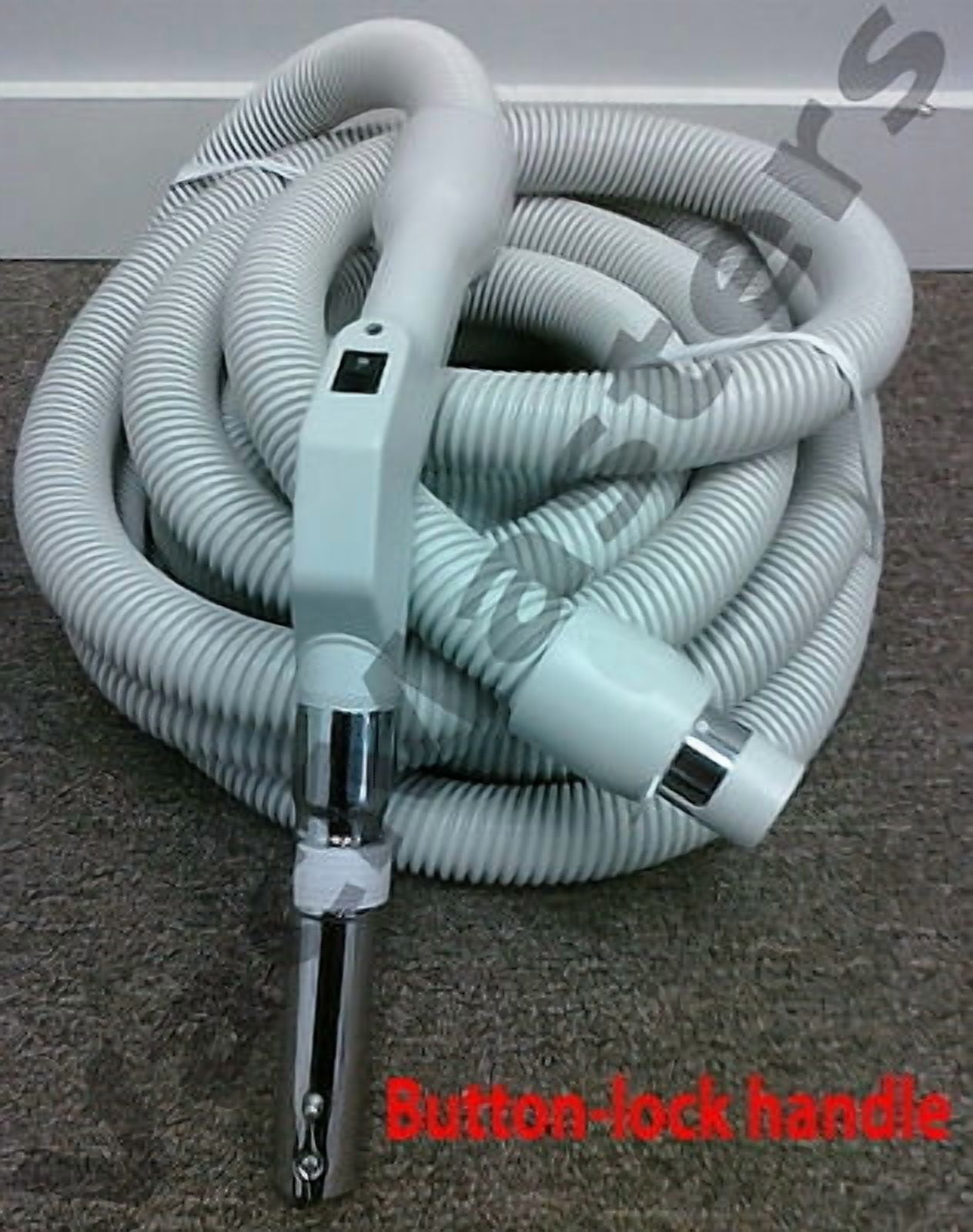 30' Low-Volt Button-Lock central vacuum hose Fits Vacuflo Beam ...