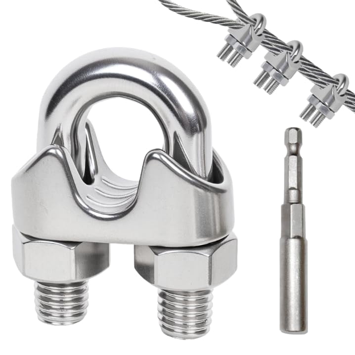 30 M5 Stainless Steel Wire Rope Cable Clamp Clips for Commercial ...
