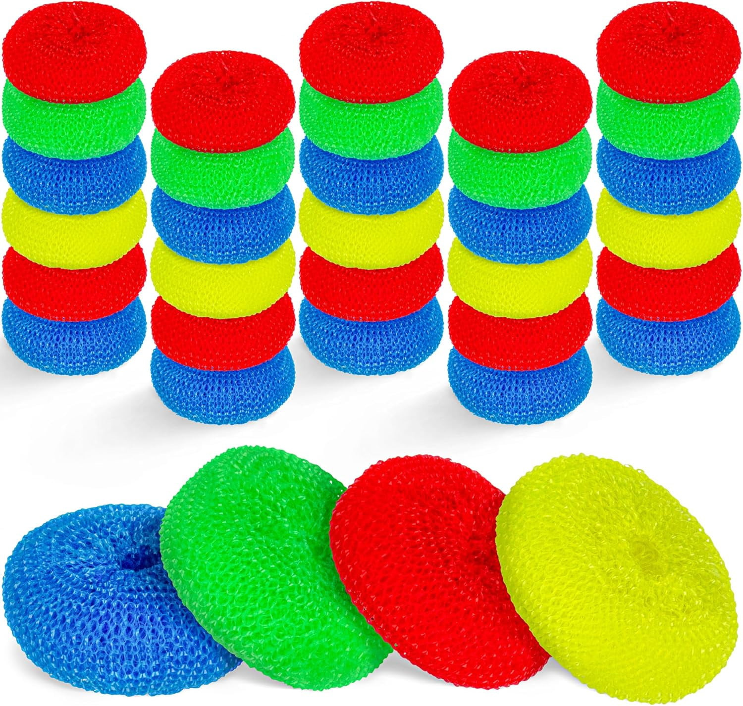30 Mesh Scourers, Premium Non-Scratch Plastic Scourers, Stain Removing ...