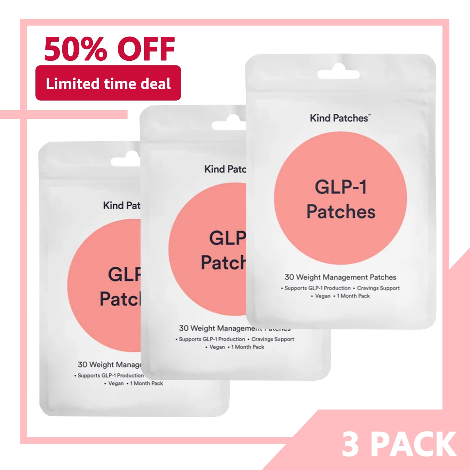 30 Metabolic Kind Patches Balance Patches, Berberine, Steady Release, Vegan, 3 Month Pack Rings ...