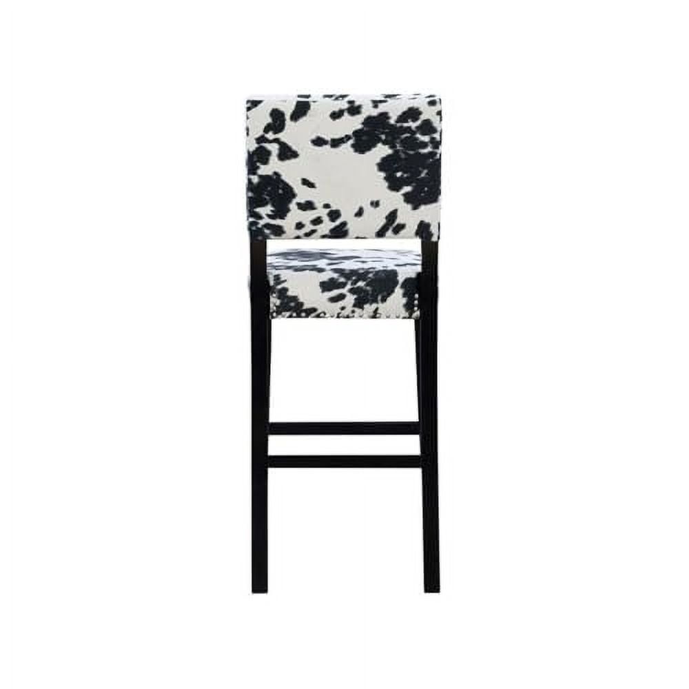 30" Microfiber & Wood Cow Print Bar Stool in Black/White - Walmart.com