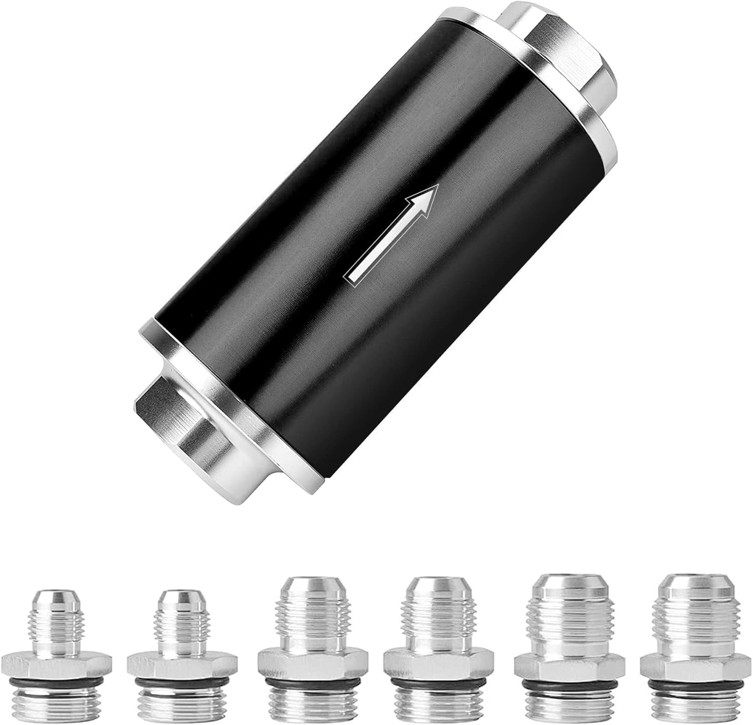 30 Micron Inline Fuel Filter with 6AN 8AN 10AN Adapter Universal 60MM ...