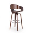"30" Mid-Century Modern Swivel Bar Stool with Faux Leather Upholstery ...