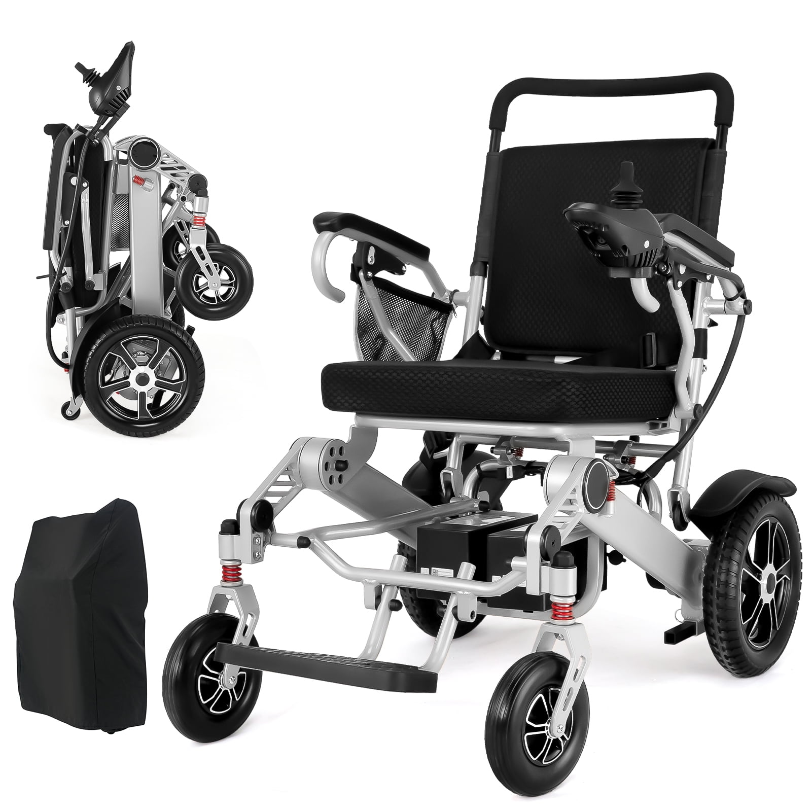 30+ Miles Foldable Electric Wheelchair, 20.5" Widen Electric Wheelchair for Adults, 2 * 12AH Li ...