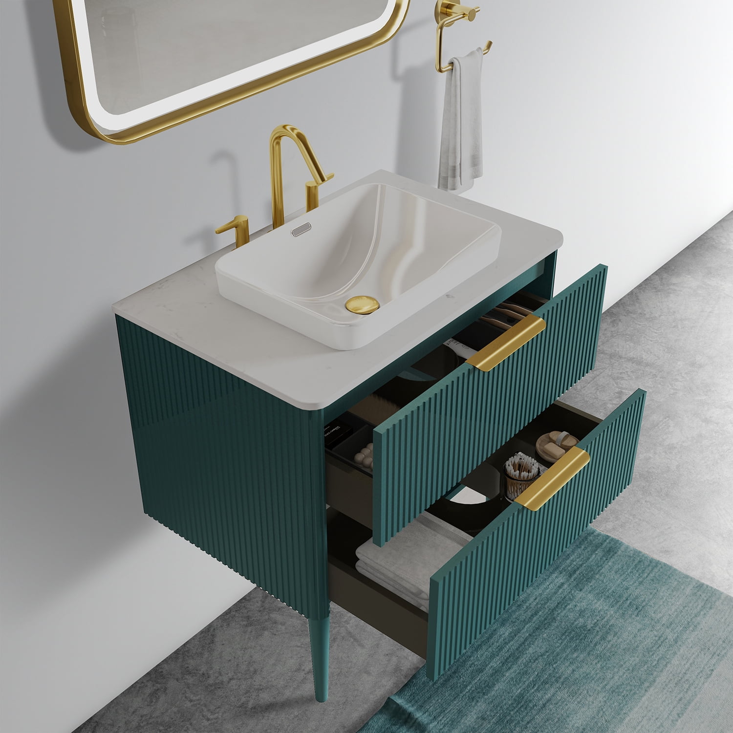 30" Modern Bathroom Vanity- Versatile Free-Standing or Wall-Mount ...