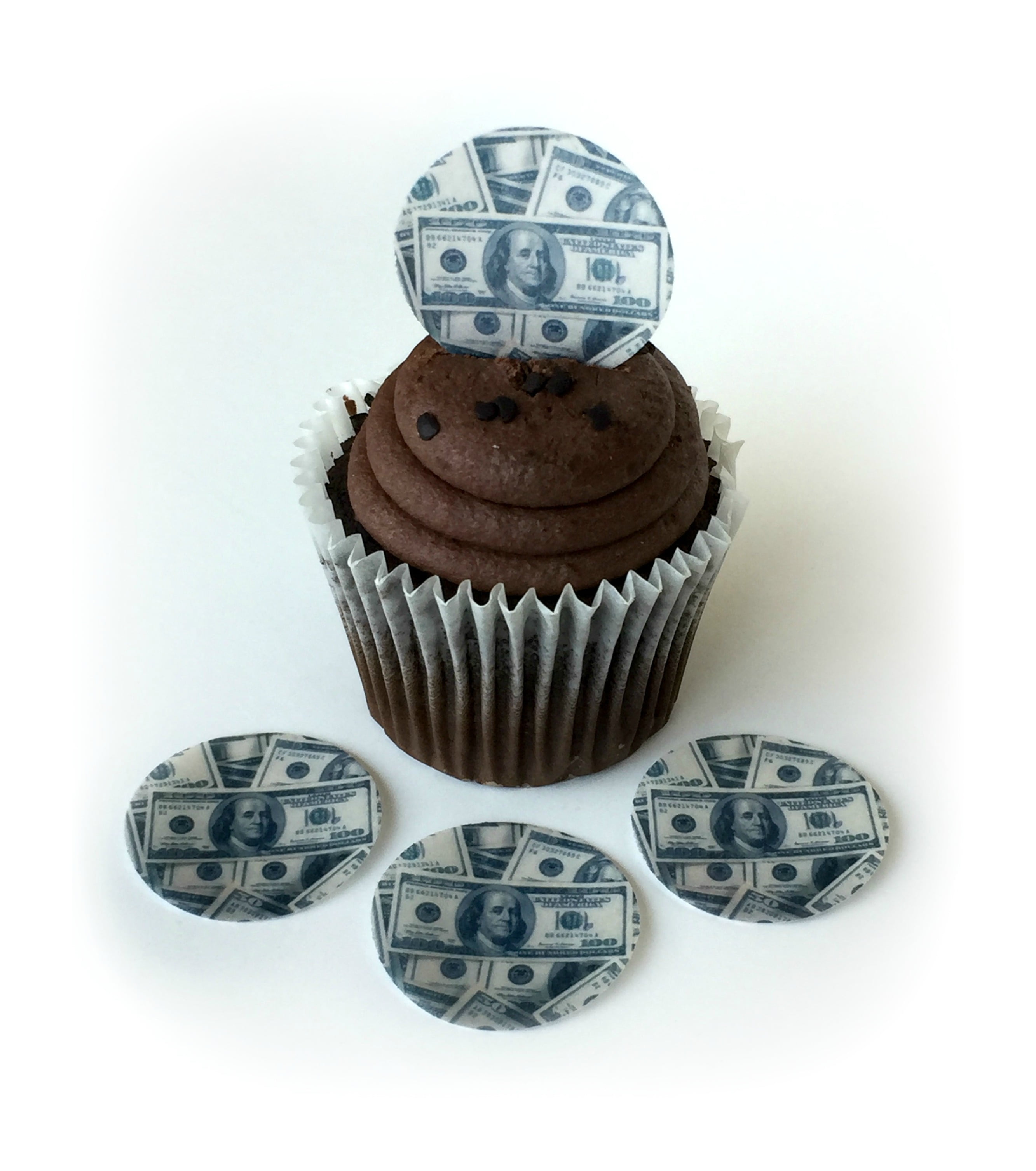 30 Money 100 Hundred Dollar Bills Wafer Paper Toppers 1.5 Inch for ...