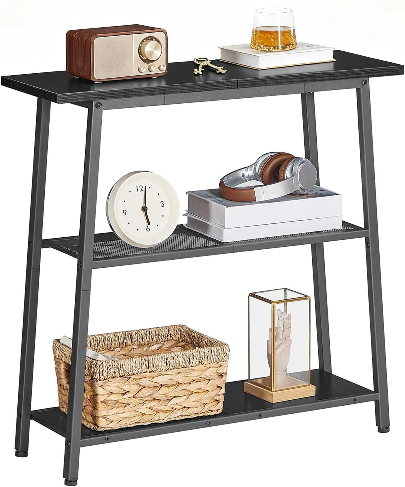 30" Narrow Console Table, 3-Tier Small Entryway Table with Storage ...