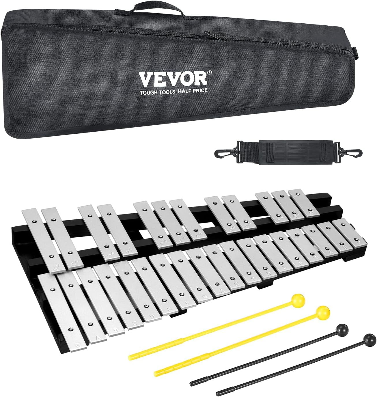 30 Note Glockenspiel Xylophone Bell Kit Professional Percussion ...