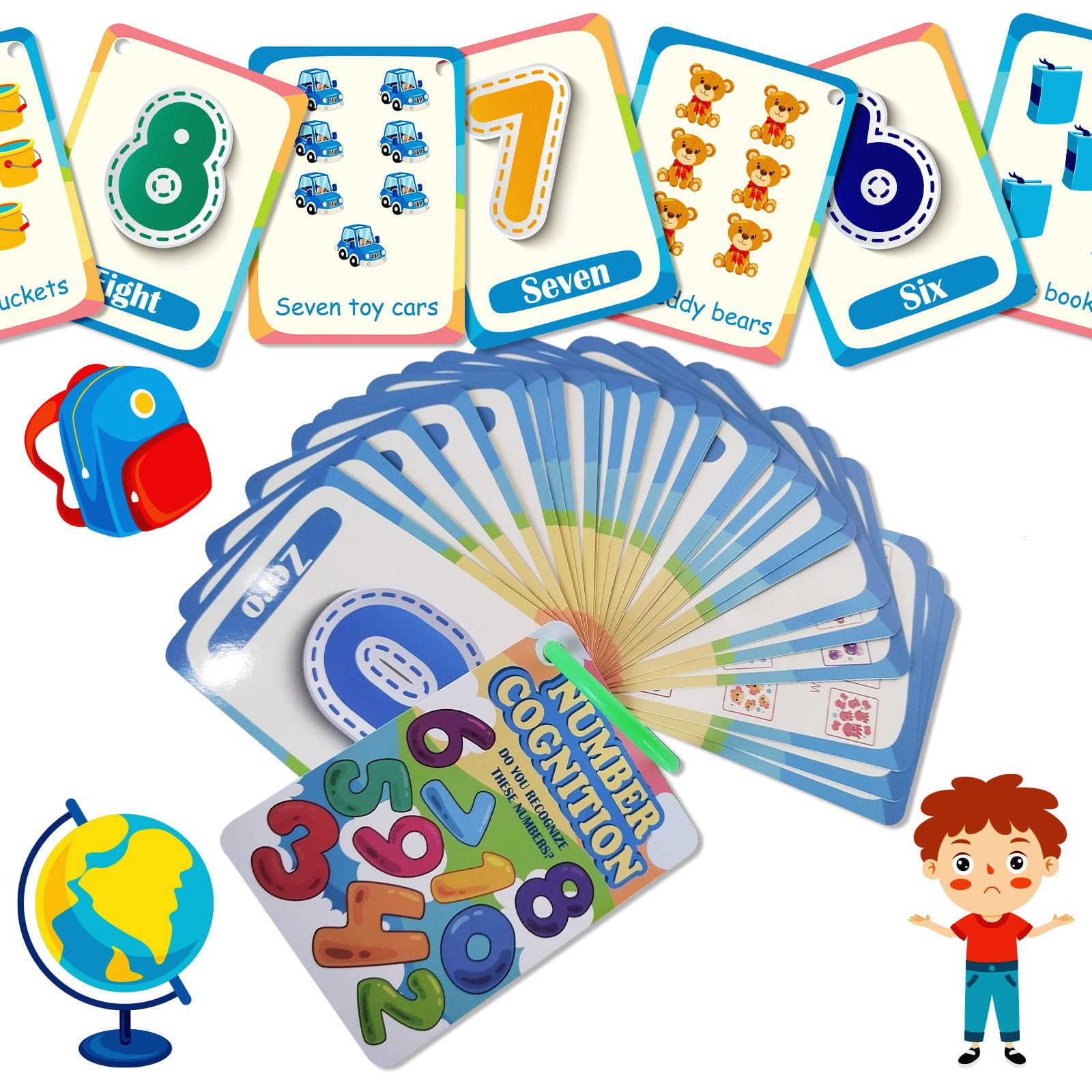 30 Number Cognition Flashcards STF9 for Kids,Waterproof Education Flash ...