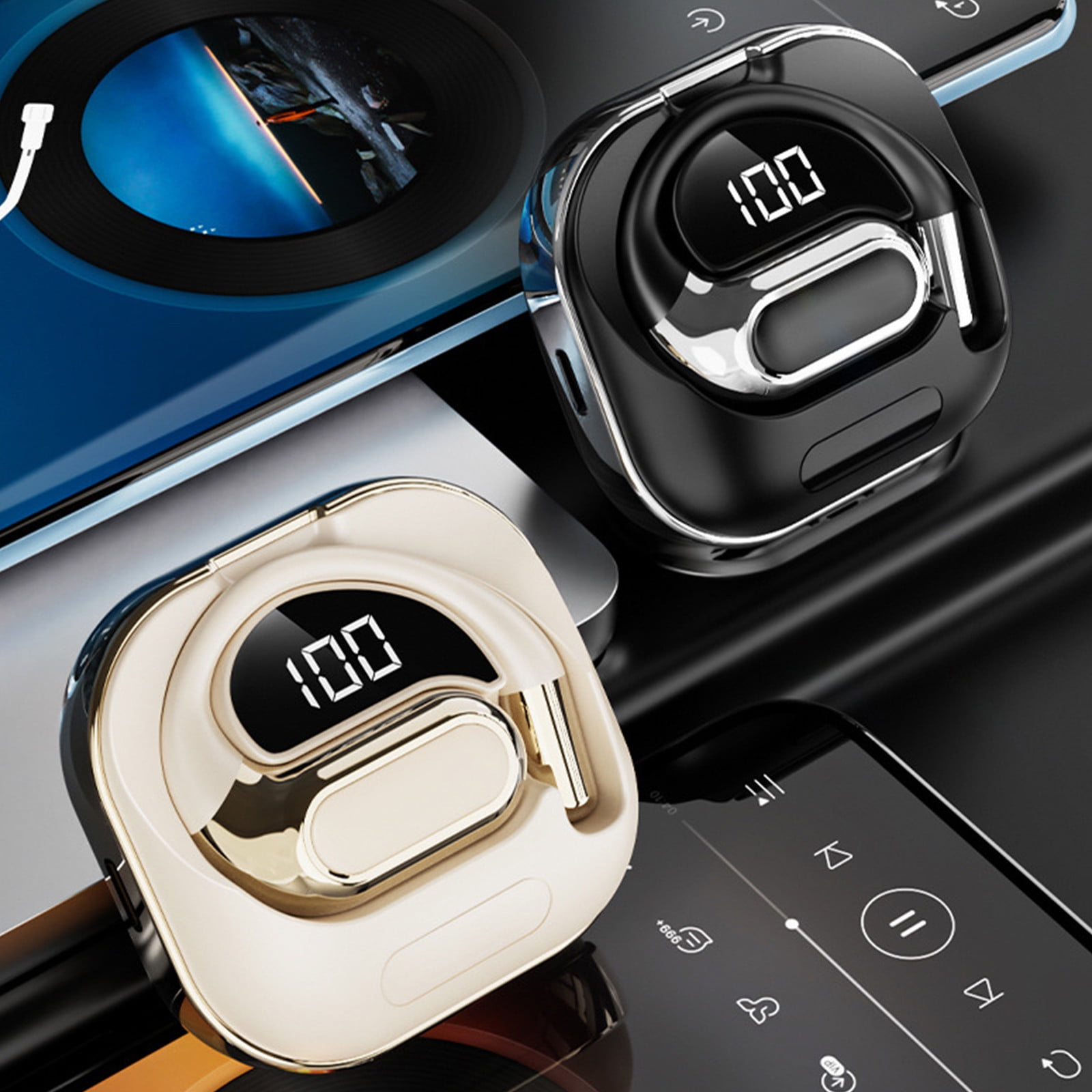 Up to 30% OFF, Bluetooth Earbuds, Open-Ear Design, Lightweight ...