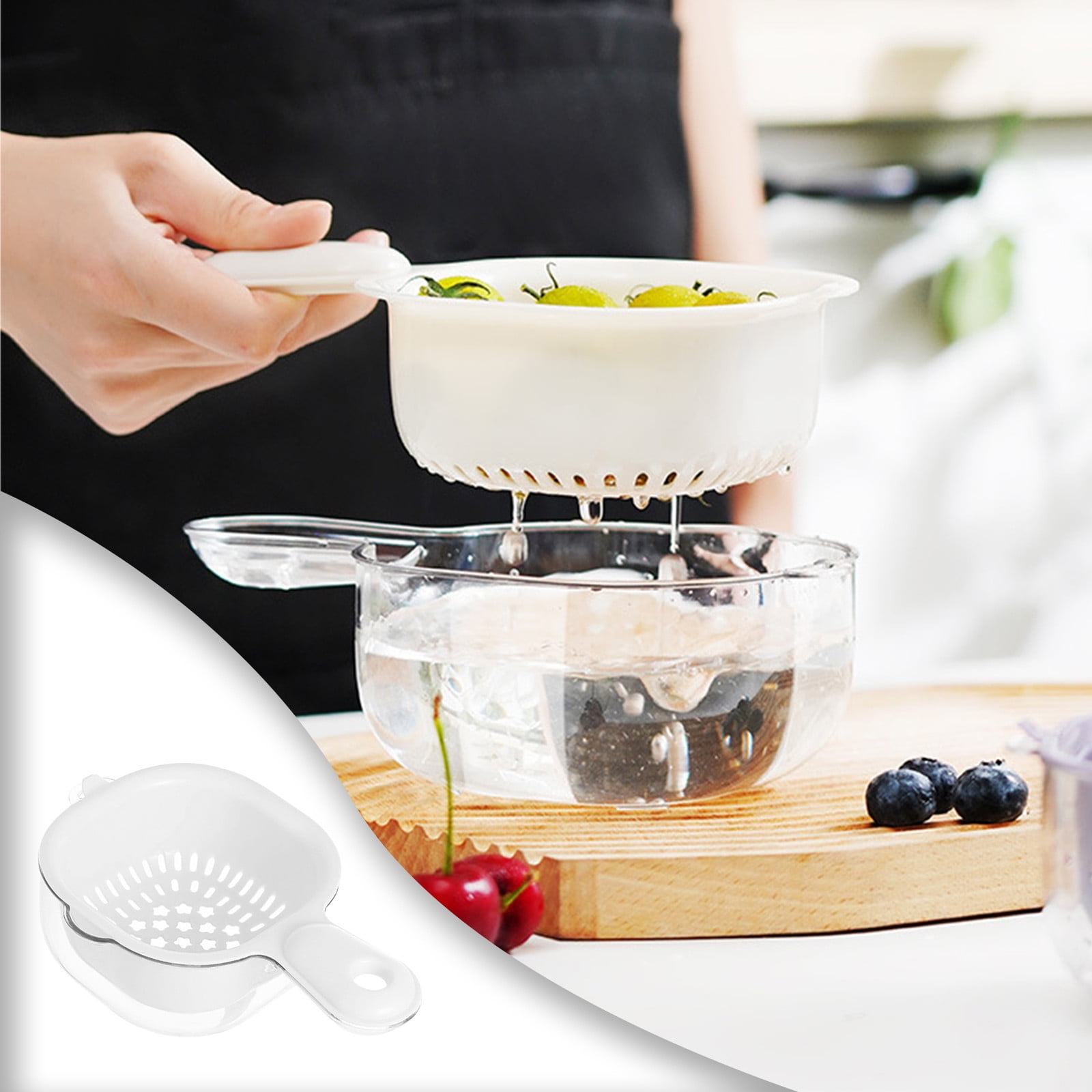 Up to 30% OFF, Double Fruit Wash Drainer Drainage Basket Kitchen Living ...