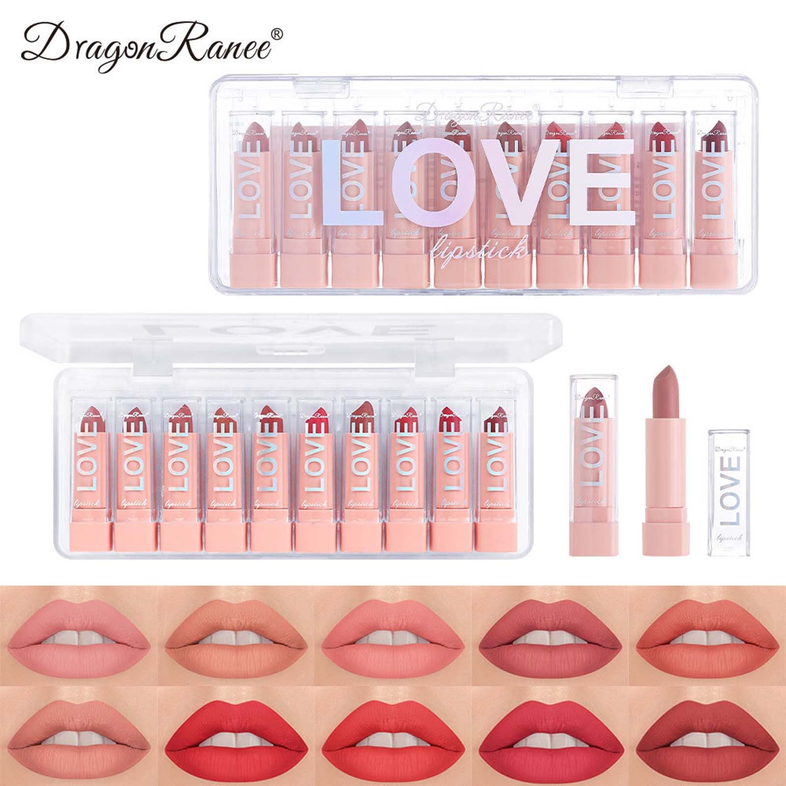 Up to 30% OFF, Matte Lipstick Set, 10 Skin Tone Shades, Gift Box ...
