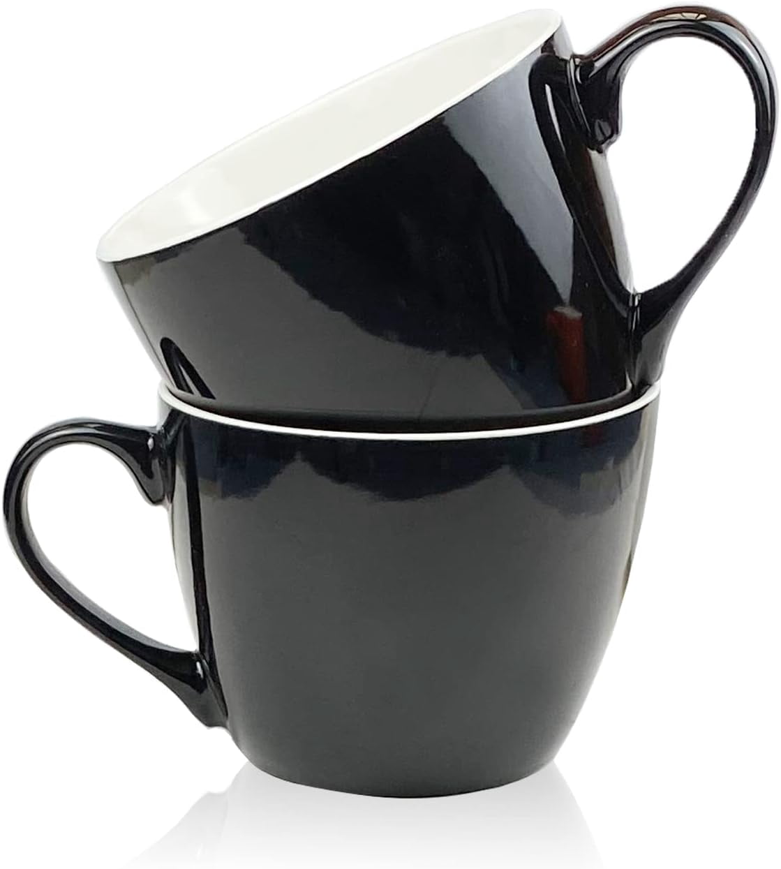 30 OZ Porcelain Coffee Mugs, Set of 2 Large Mugs for Soup, Cereal and ...