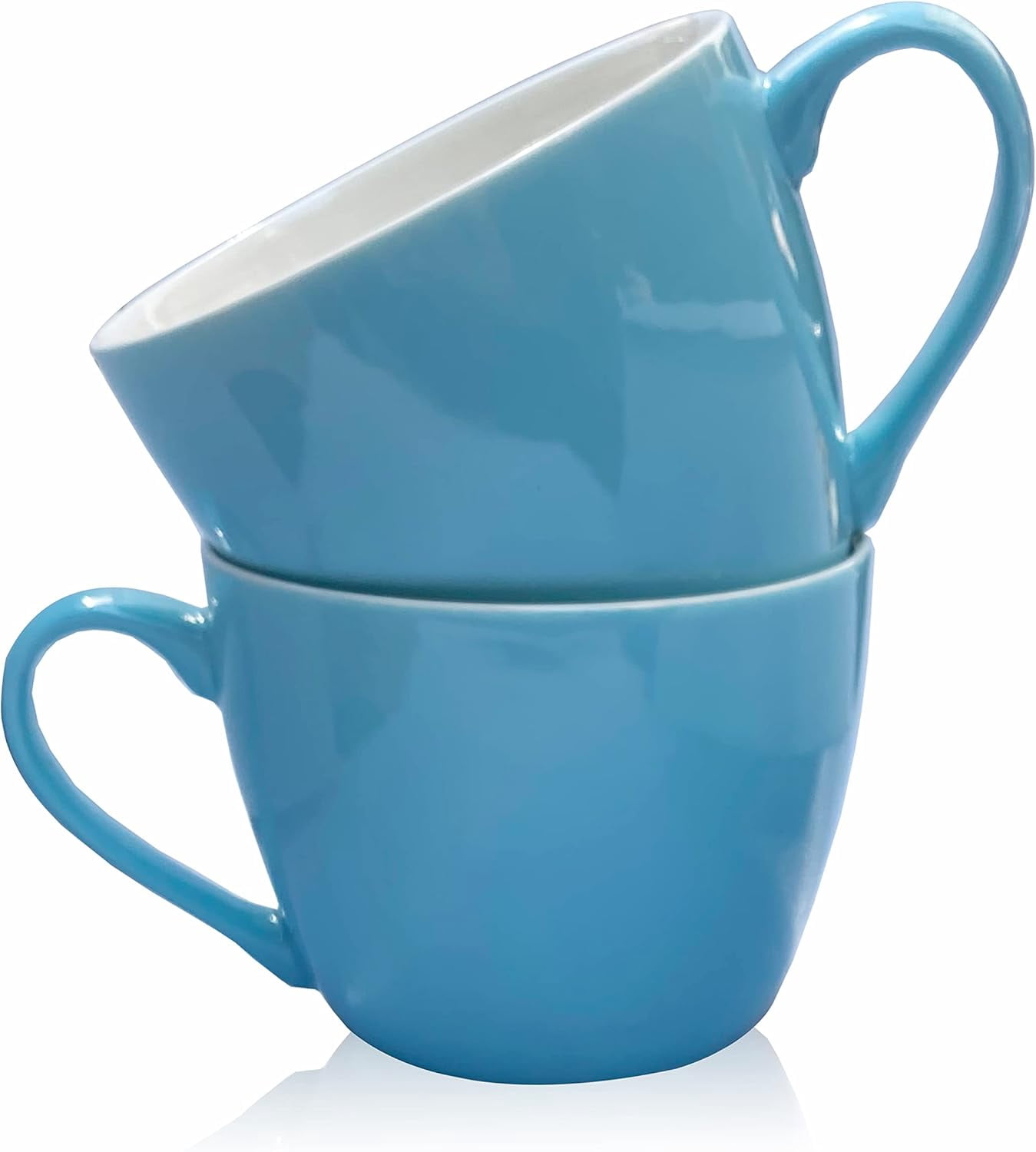 30 OZ Porcelain Coffee Mugs, Set of 2 Large Mugs for Soup, Cereal and ...