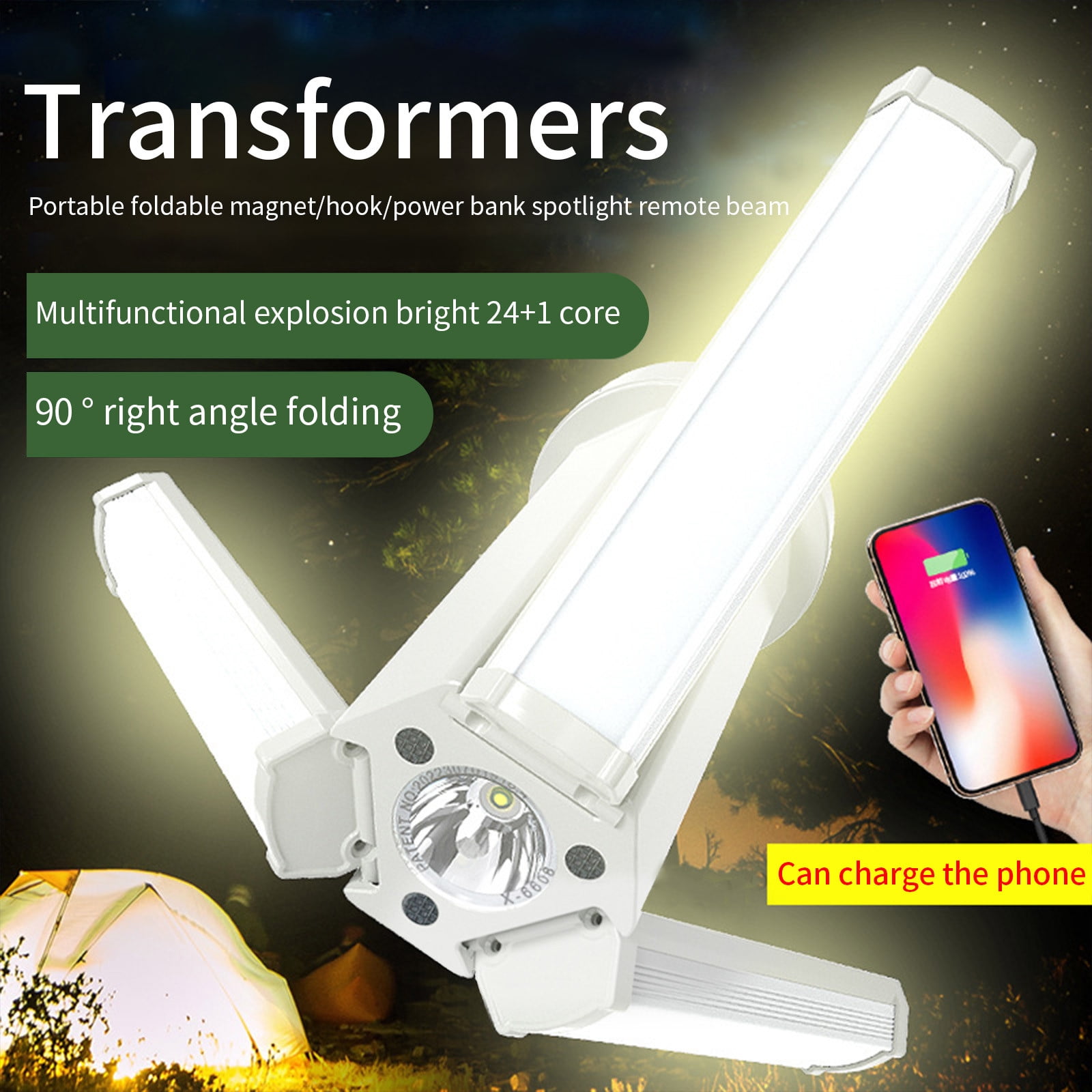 up to 30% Off, Rechargeable Spotlight, Transformation Folding Headlight, Portable, Lightweight ...