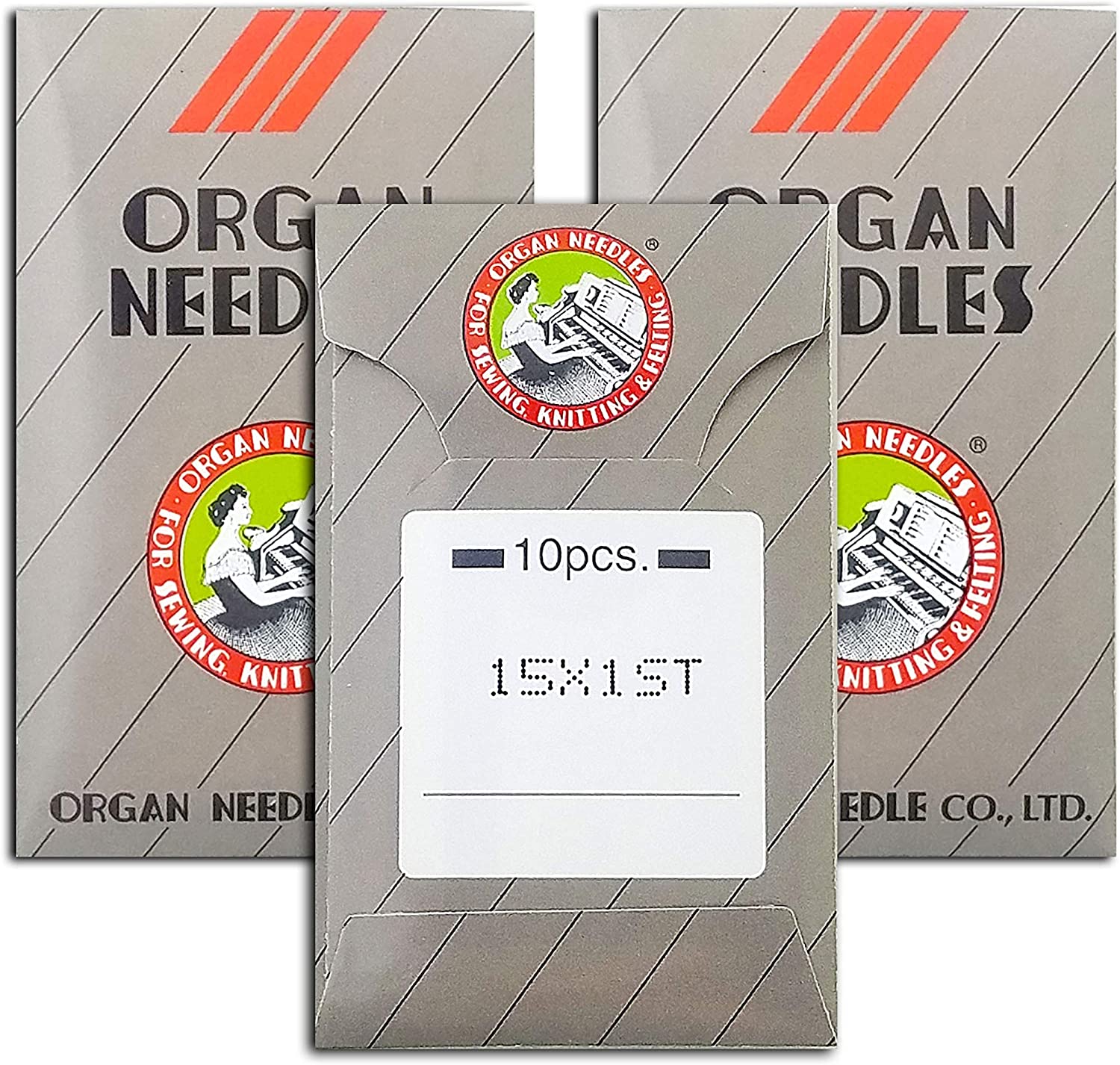 30 Organ 15X1ST Flat Shank Home Embroidery Machine Needs with Large Eye ~ Multiple Sizes ...