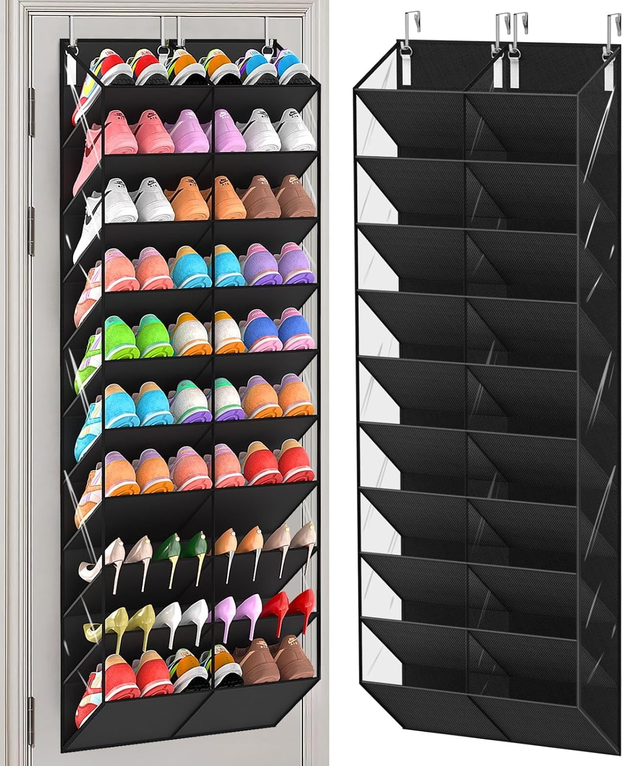 30 Over the Door Shoe Organizer Large Mesh Pocket Hanging Shoe Rack for ...