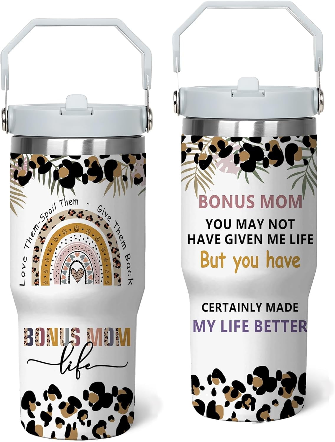 30 Oz Best Bonus Mom Tumbler with Handle and Straw, To My Bonus Mom ...