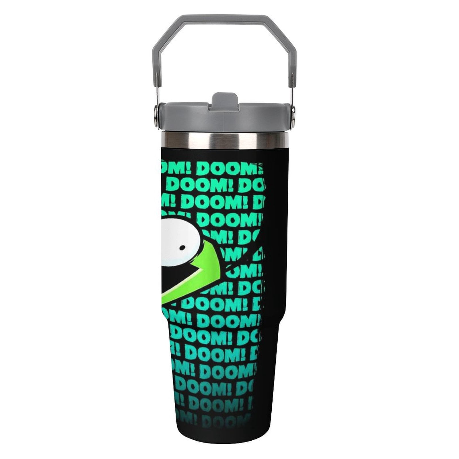 30 Oz Invader Zim Gir Water Bottle Tumbler with Lid And Straw Car Cup ...