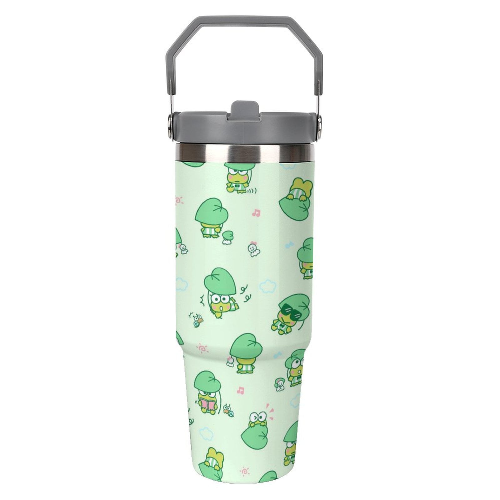 30 Oz Keroppi Water Bottle Tumbler with Lid And Straw Car Cup Stainless ...