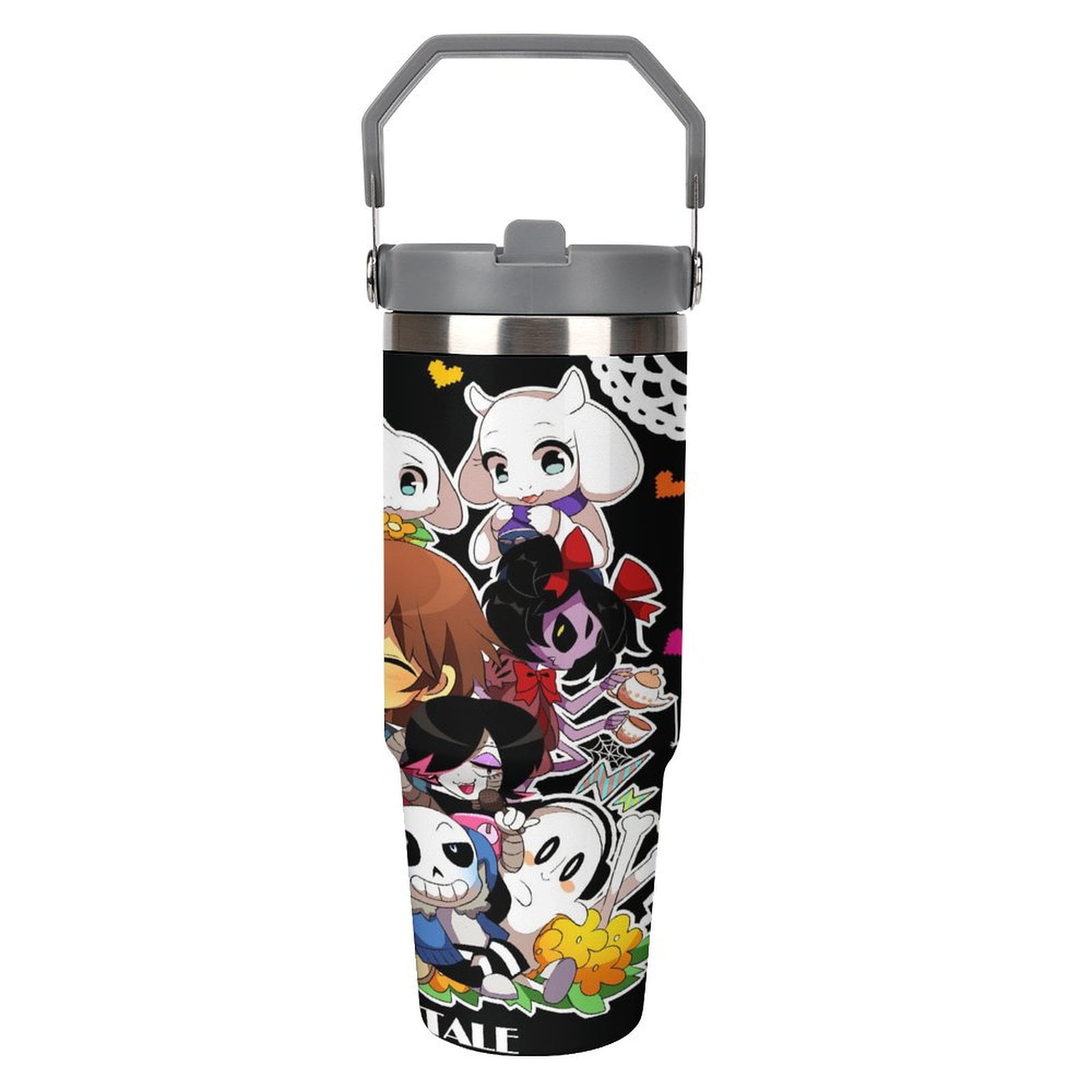30 Oz Undertale Sans Water Bottle Tumbler with Lid And Straw Car Cup ...