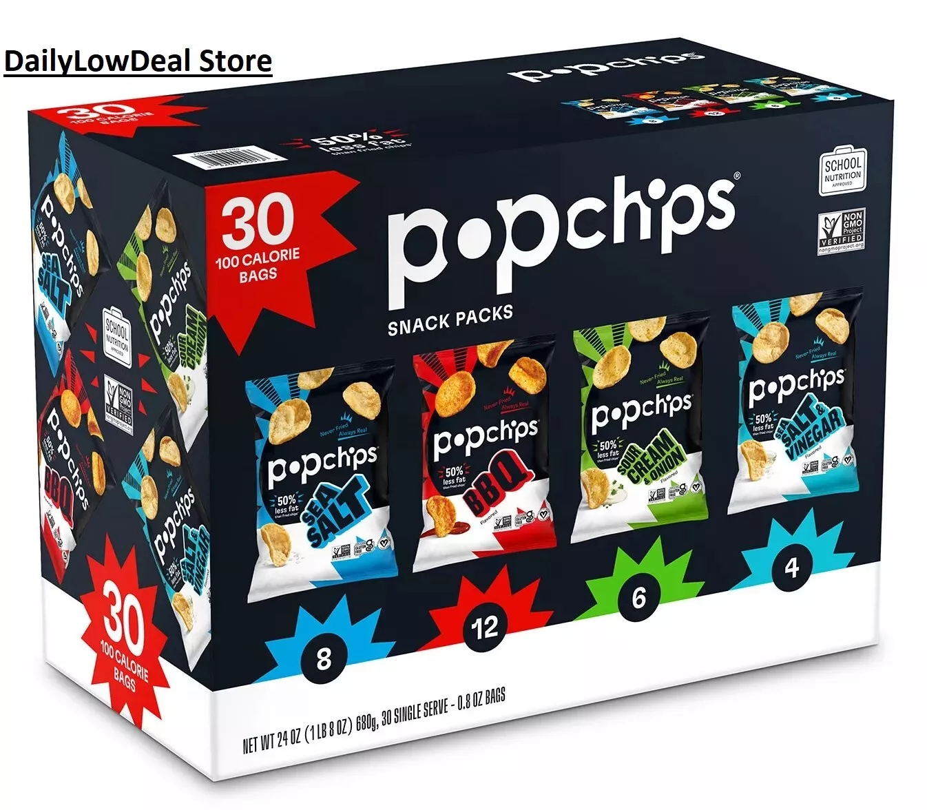 30 PACK Popchips Variety Box (0.8 oz Bags) - Walmart.com