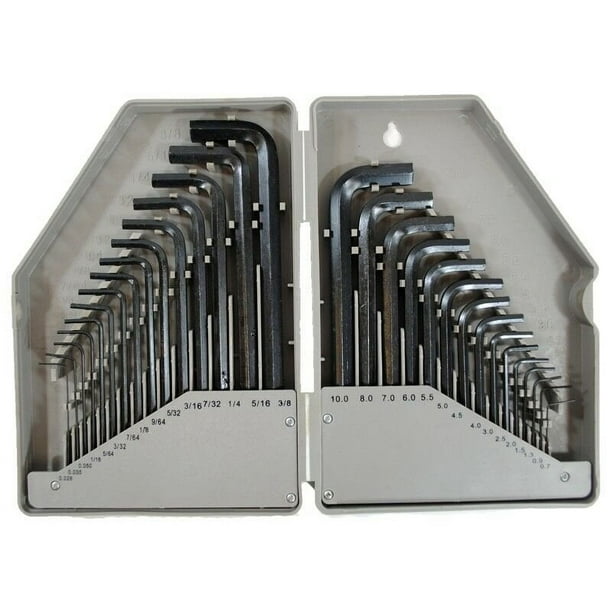 30 PC Combination SAE / Metric Long/Short Arm Allen Wrench Hex Key Set ...