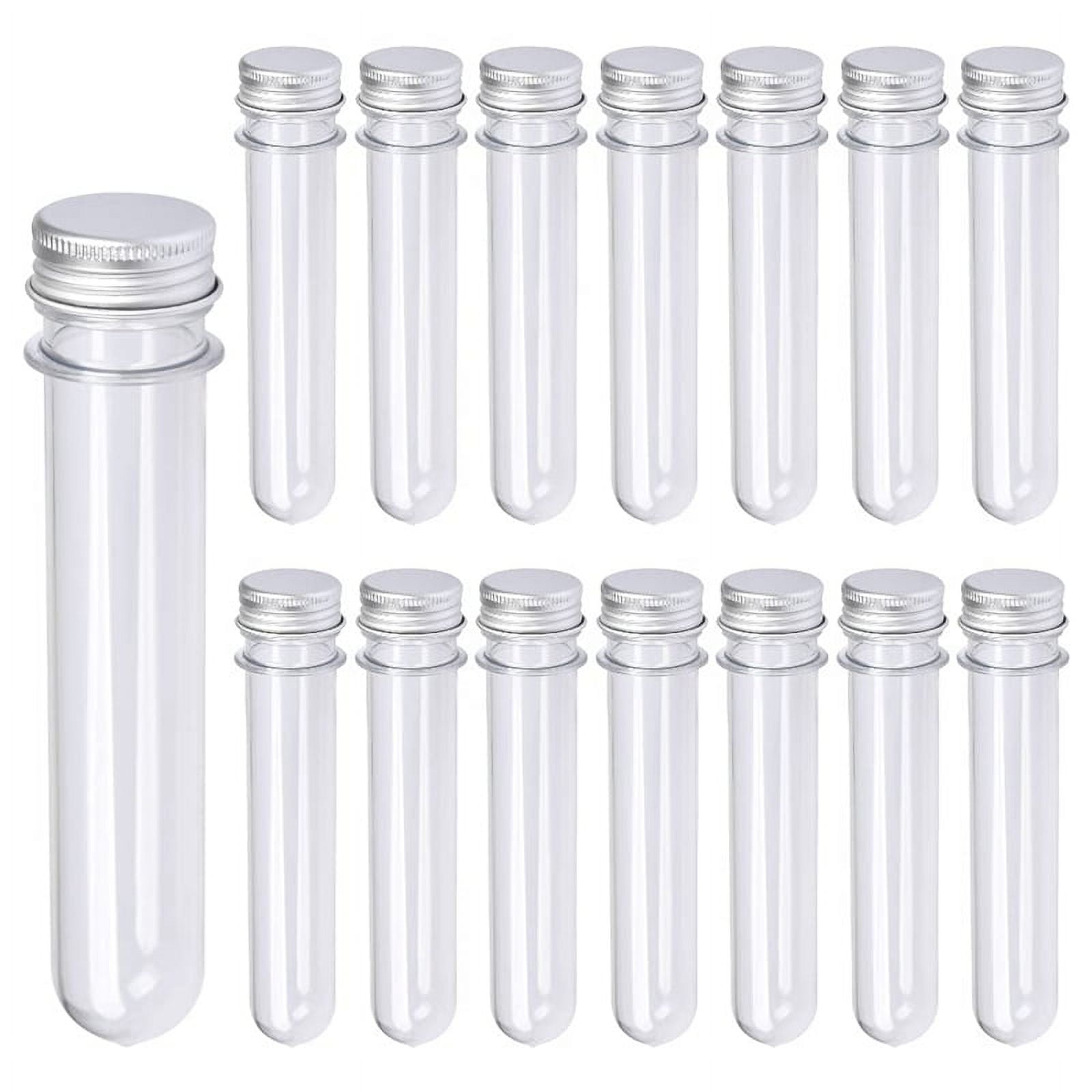30 PCS 40ML Plastic Test Tubes with Screw Caps Reusable Transparent ...