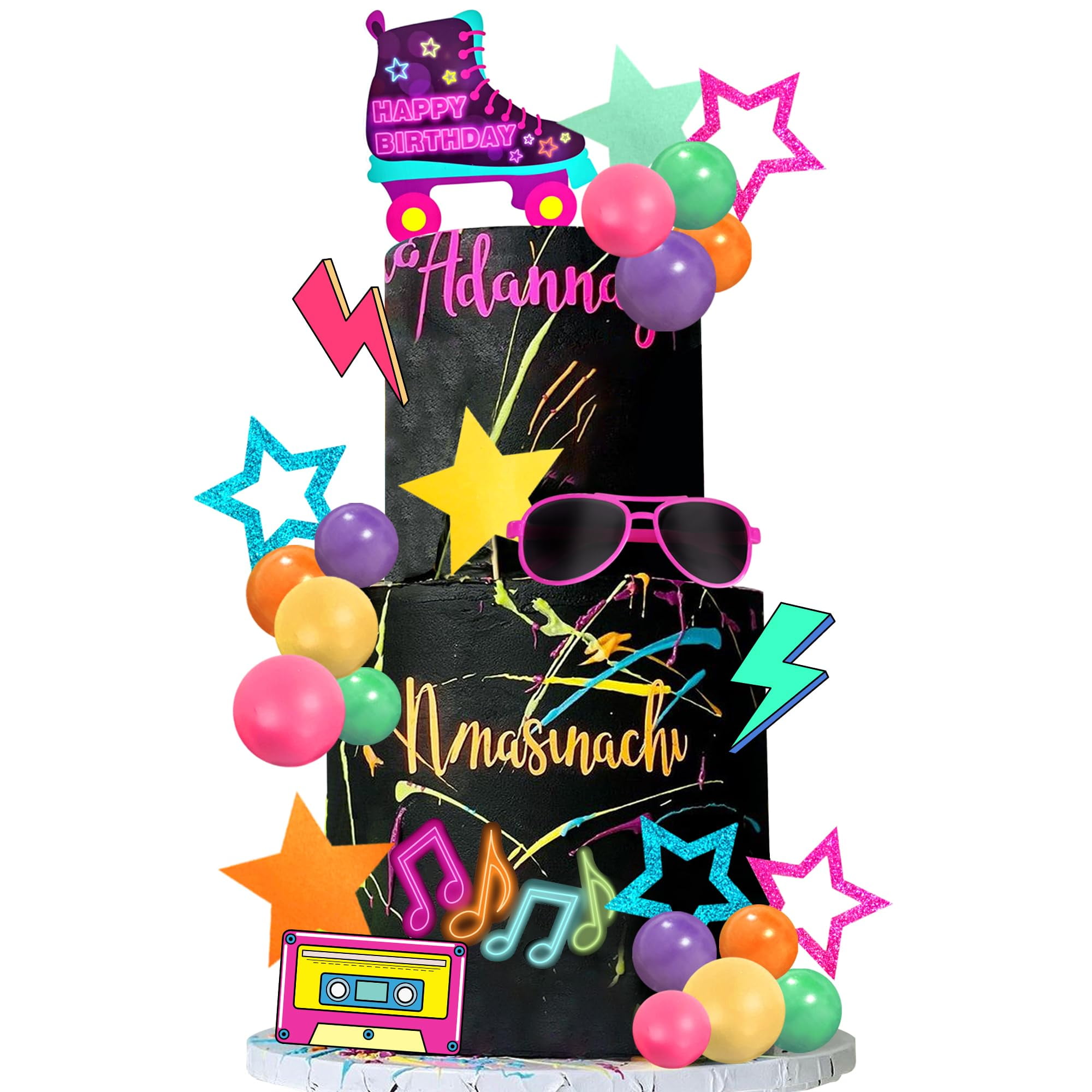 30 PCS 80s 90s Cake Toppers RST1 Retro Hip Hop Cake Decorations for ...