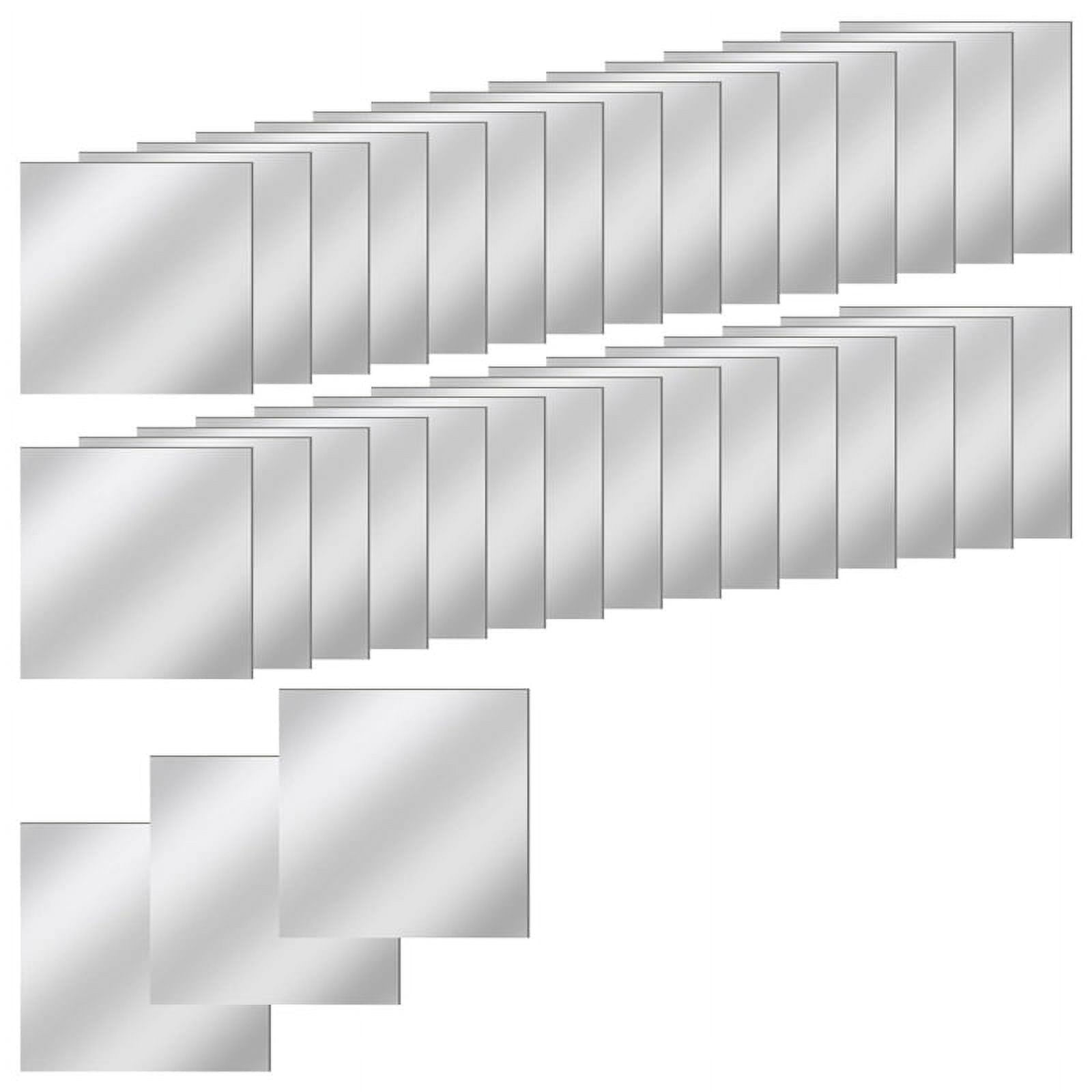30 PCS Acrylic Mini Mirror Tiles Self Adhesive, 3 Inches Square High ...