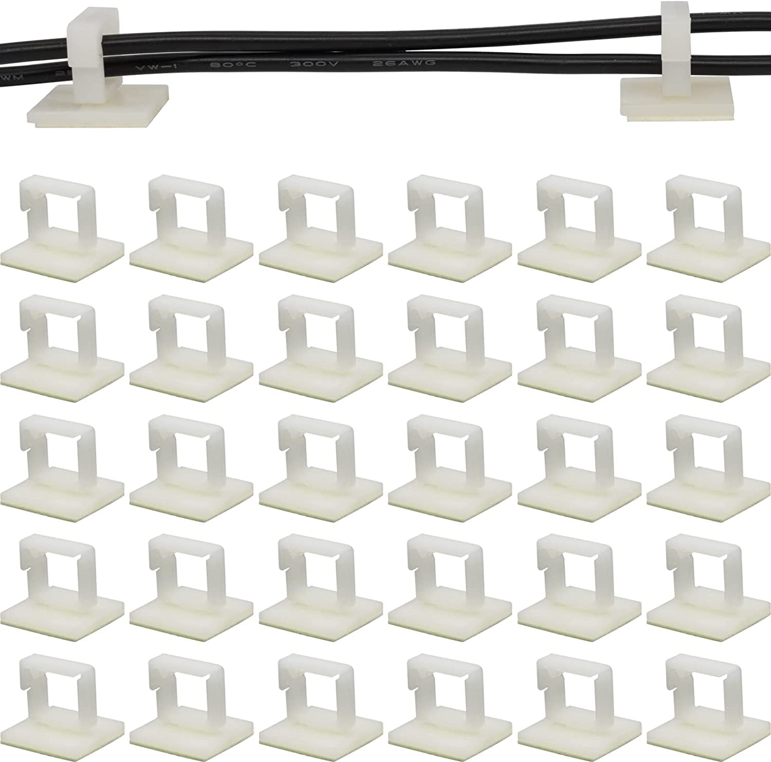 30 PCS Adhesive Cable Management Clips,Strong Wire Organizer Clips ...