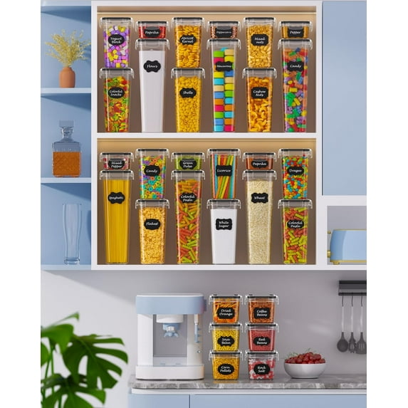 30 PCS Airtight Food Storage Containers with Lids, Kitchen Pantry ...