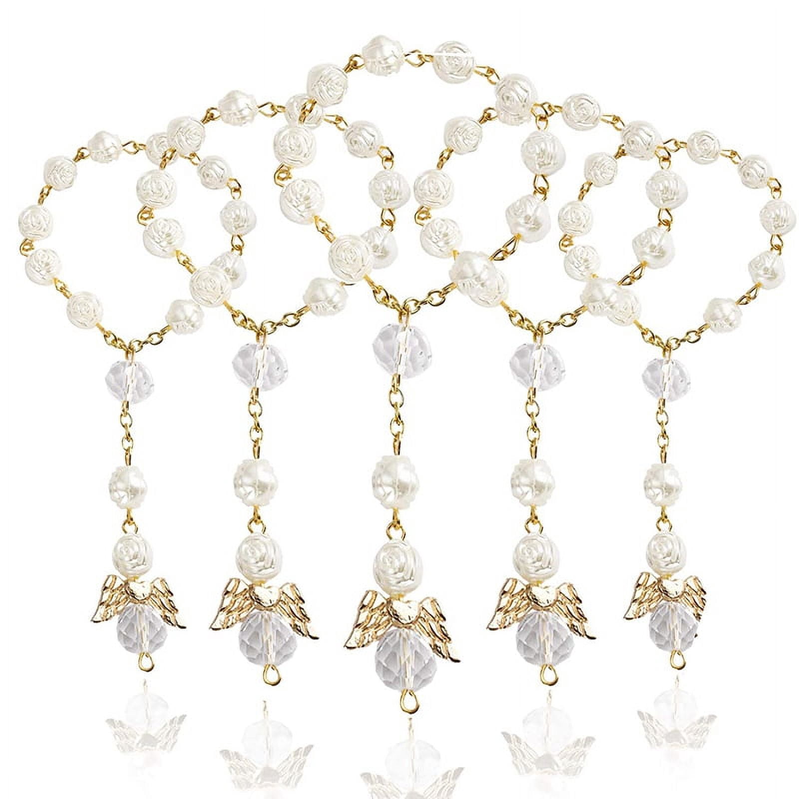30 PCS Baptism Rosary Acrylic Rosary Beads Mini Rosaries Angel for the ...