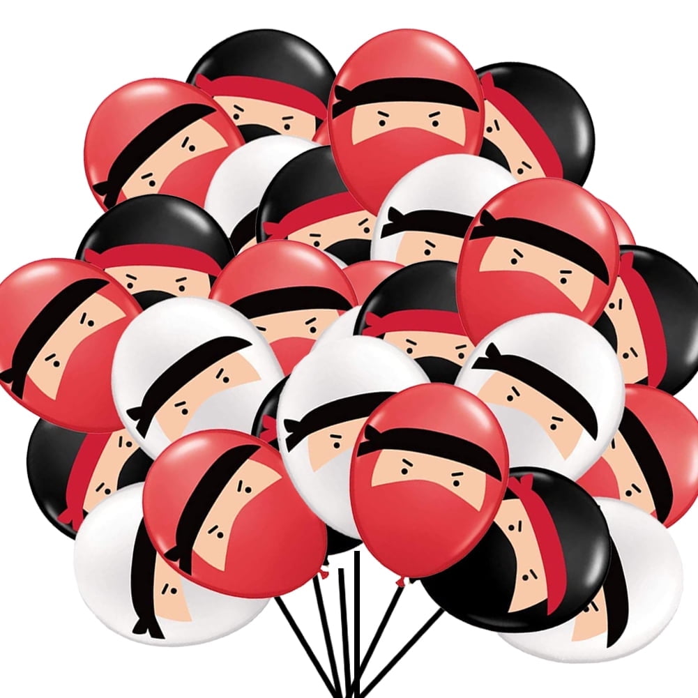 30 PCS Birthday Party Balloons Latex Ninja Balloons Superhero Balloons ...