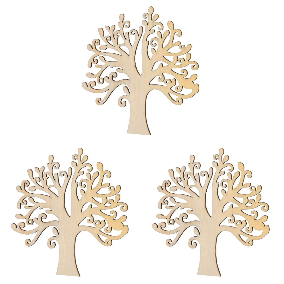 30 PCS Blank Wooden Tree Embellishments, Wooden Family Tree Cutout for ...