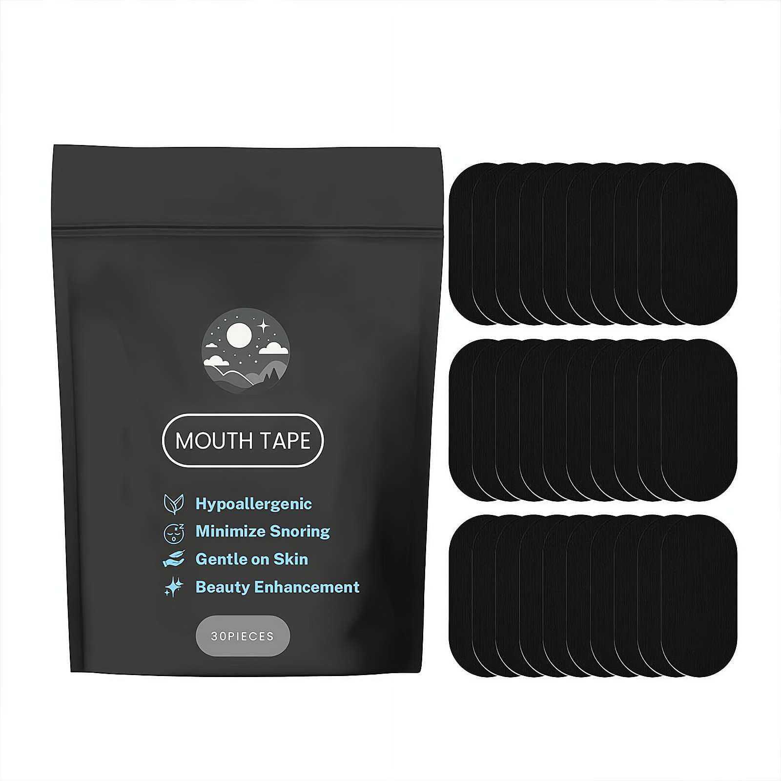 30 PCS Breathable Anti-Snoring Mouth Tap, Nighttime Stickers for Adults, Lip Breathing Patch to ...