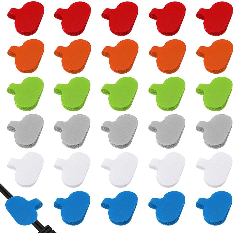 30 PCS Cable Labels Cord Labels for Electronic Multi-Color Write On ...