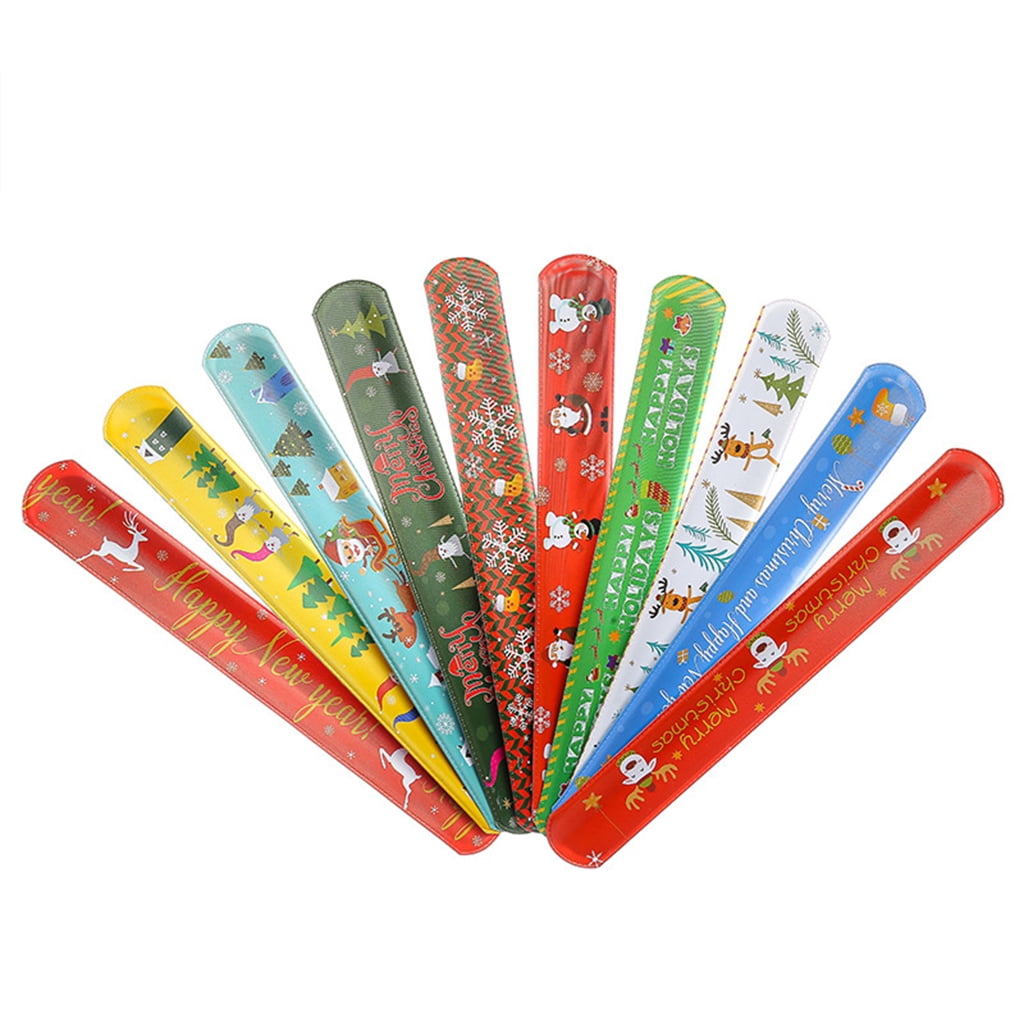 30 PCS Christmas Slap Bracelet Children Toys for Chrismas Girls ...