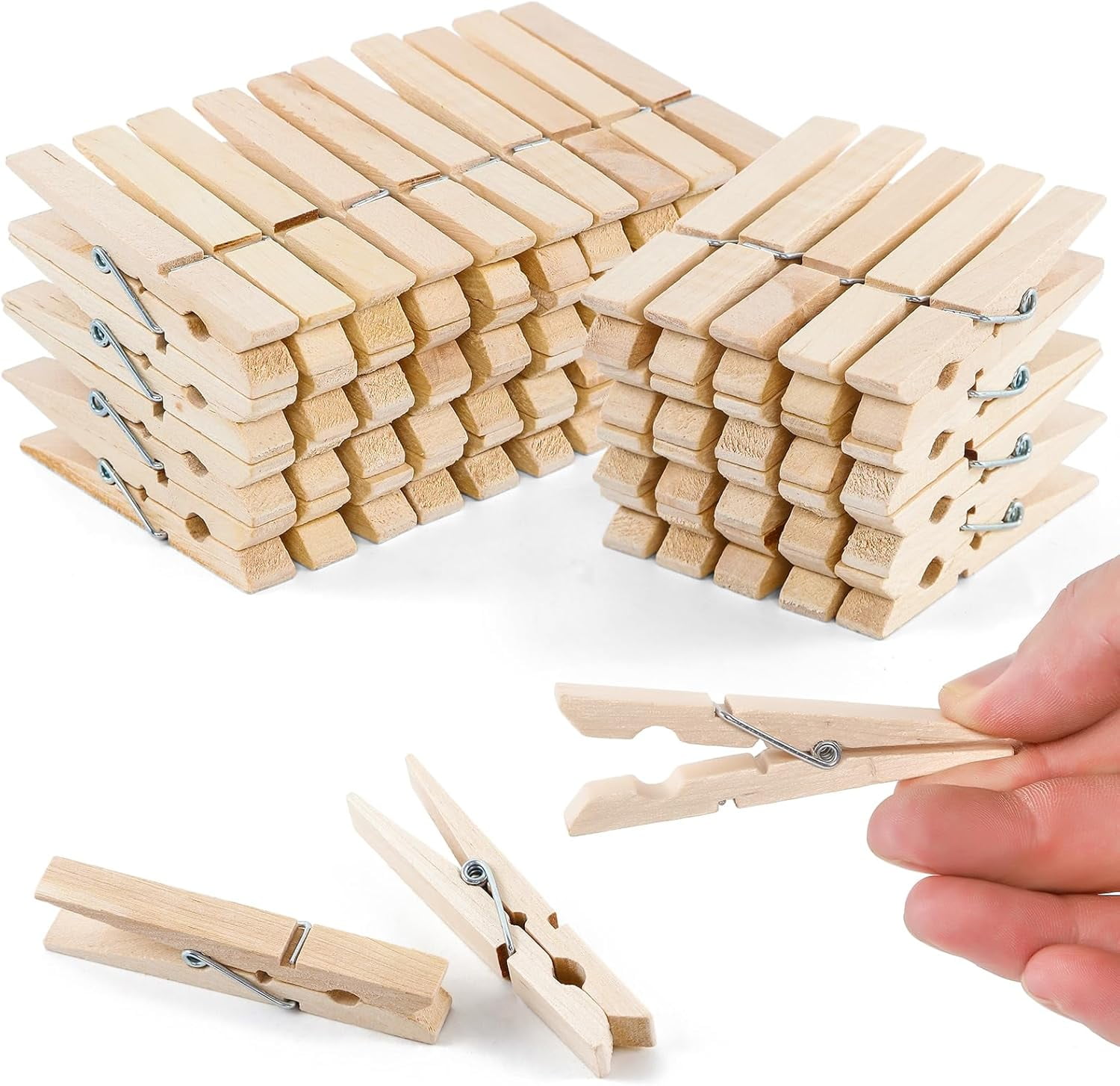 30 PCS Clothes Pins, 2.9 Inch Wooden Clothespins, Heavy Duty Clothes ...