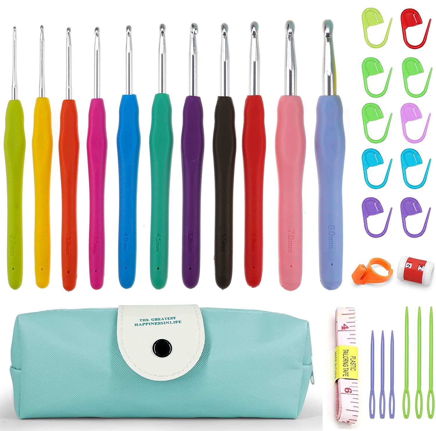 30 PCS Crochet Hooks Set, 11 Sizes Crochet Hooks Set for Arthritic ...