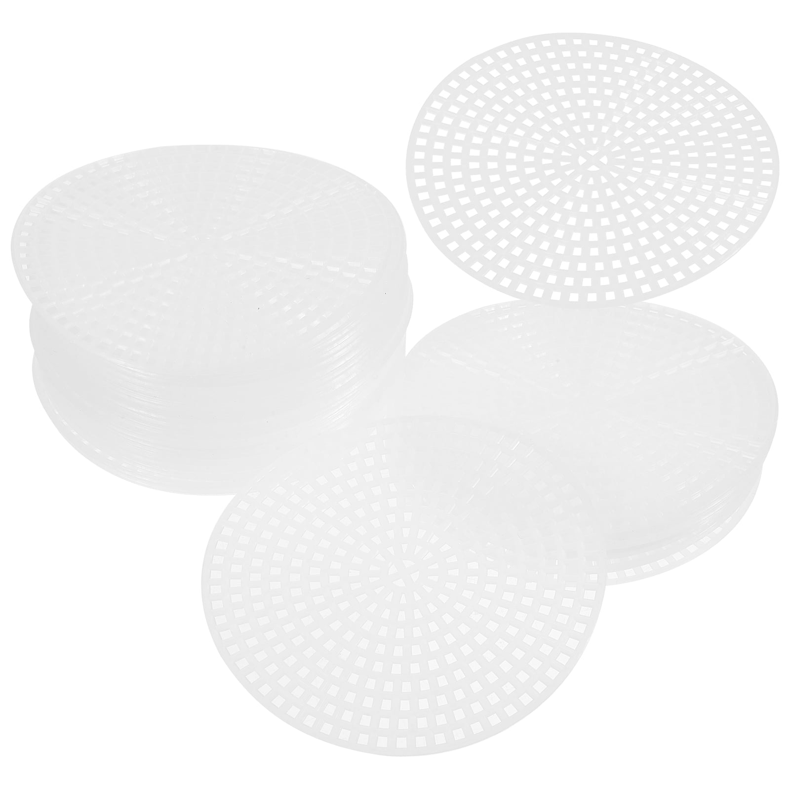 OFFIGAM Cross Stitch Mesh Round White Plastic 30Pcs for DIY Projects ...