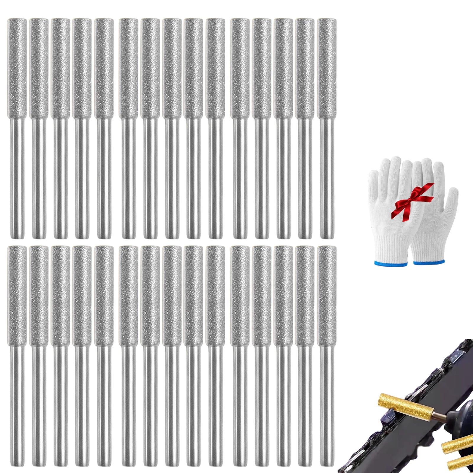 30 PCS Diamond Chainsaw Sharpener 5/32, 3/16, 7/32 Inches, High ...