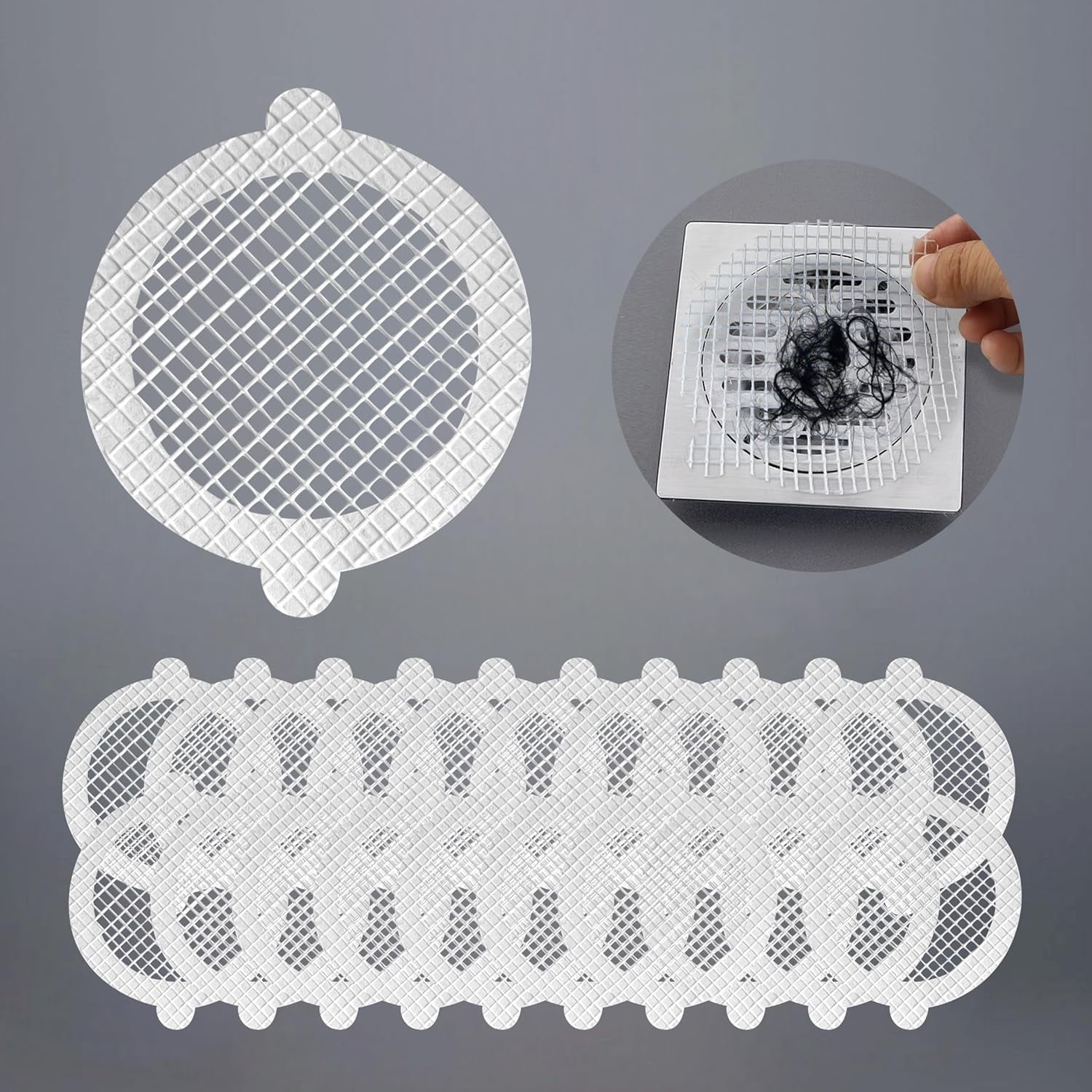 30 PCS Disposable Drain Hair Catcher Stickers 4.33 Inch - Bath Shower ...