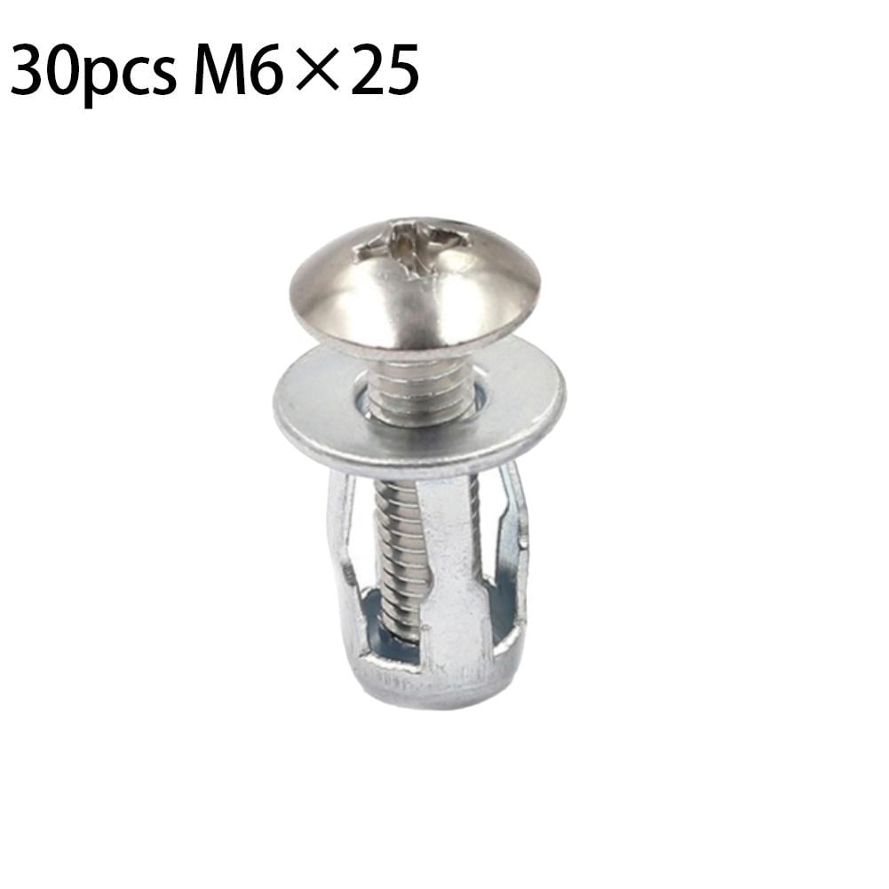 30 PCS Expansion Screw Petal Nut, M4-20, M4-25, M5-25, M6-25 Jack Nuts ...