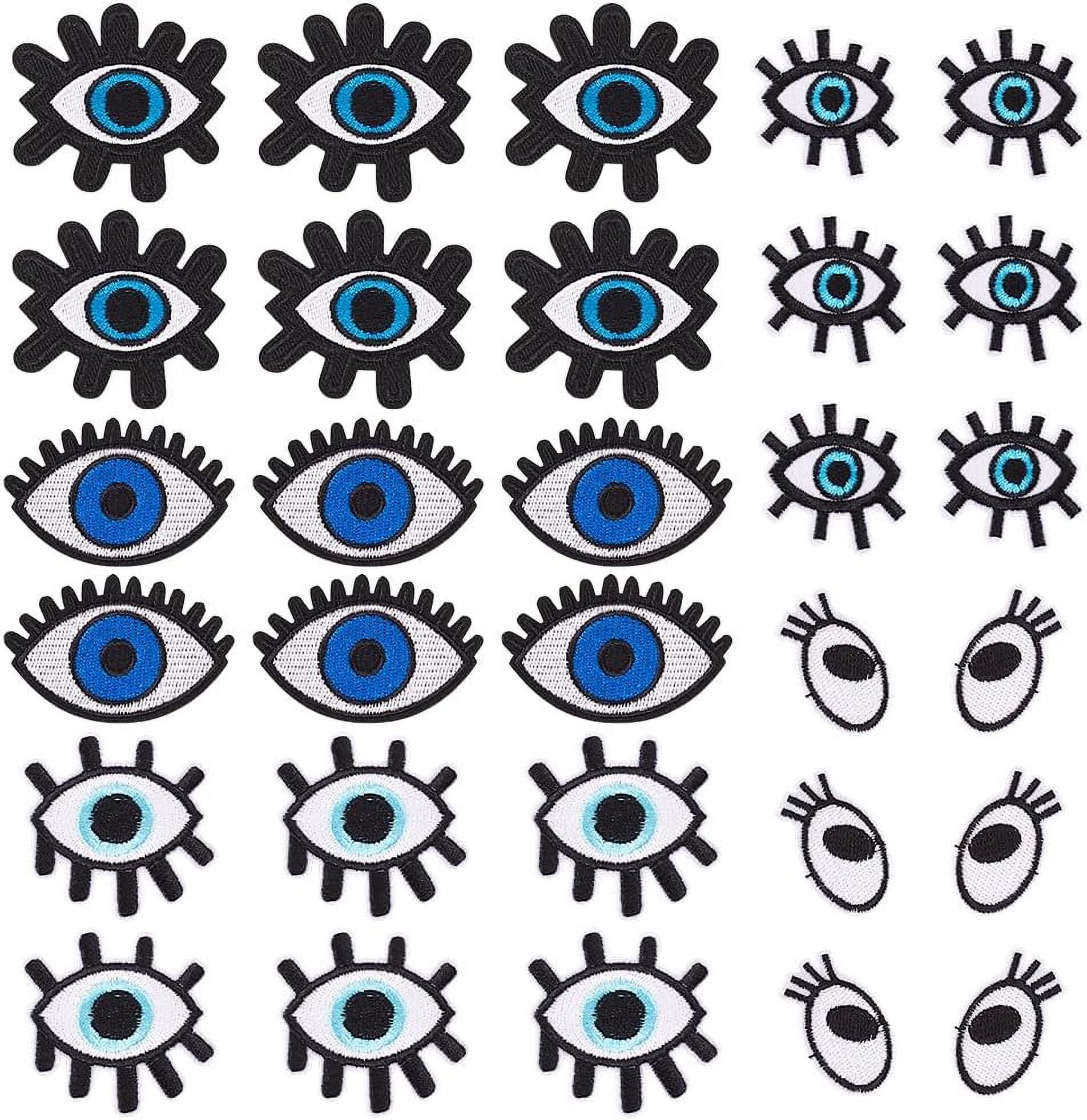 30 PCS Eye & Eyelash Embroidery Cloth Patches 5 Styles Iron on Eye ...