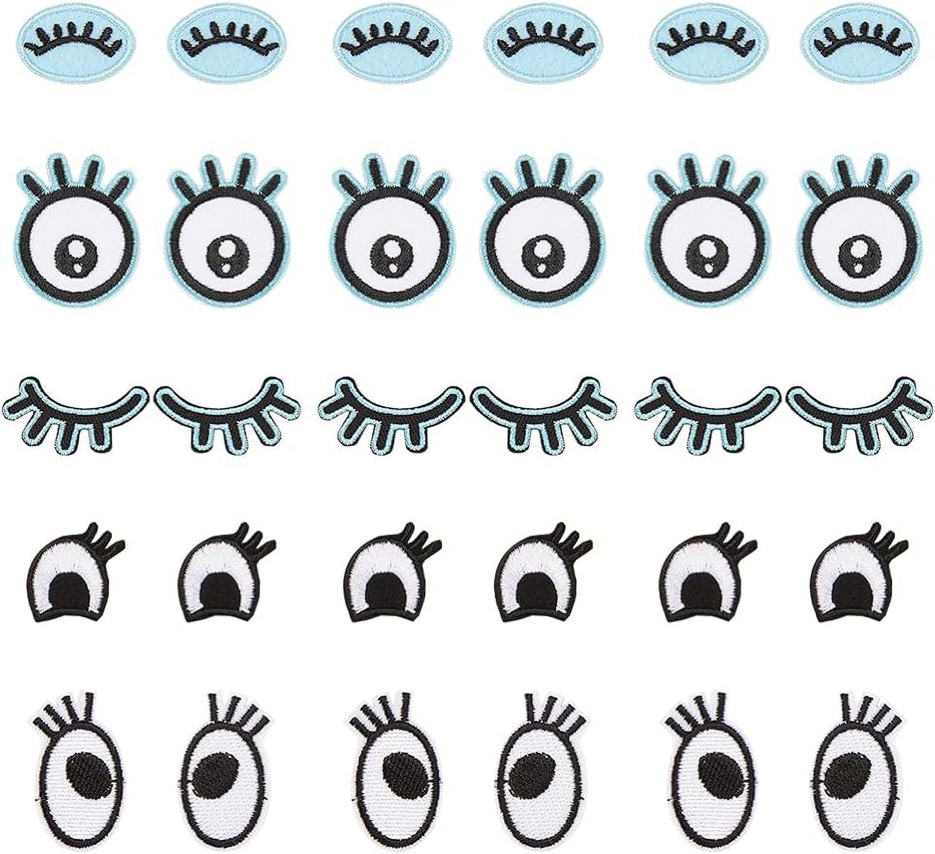 30 PCS Eye Eyelash Embroidery Cloth Patches 5 Styles Iron on Eye ...