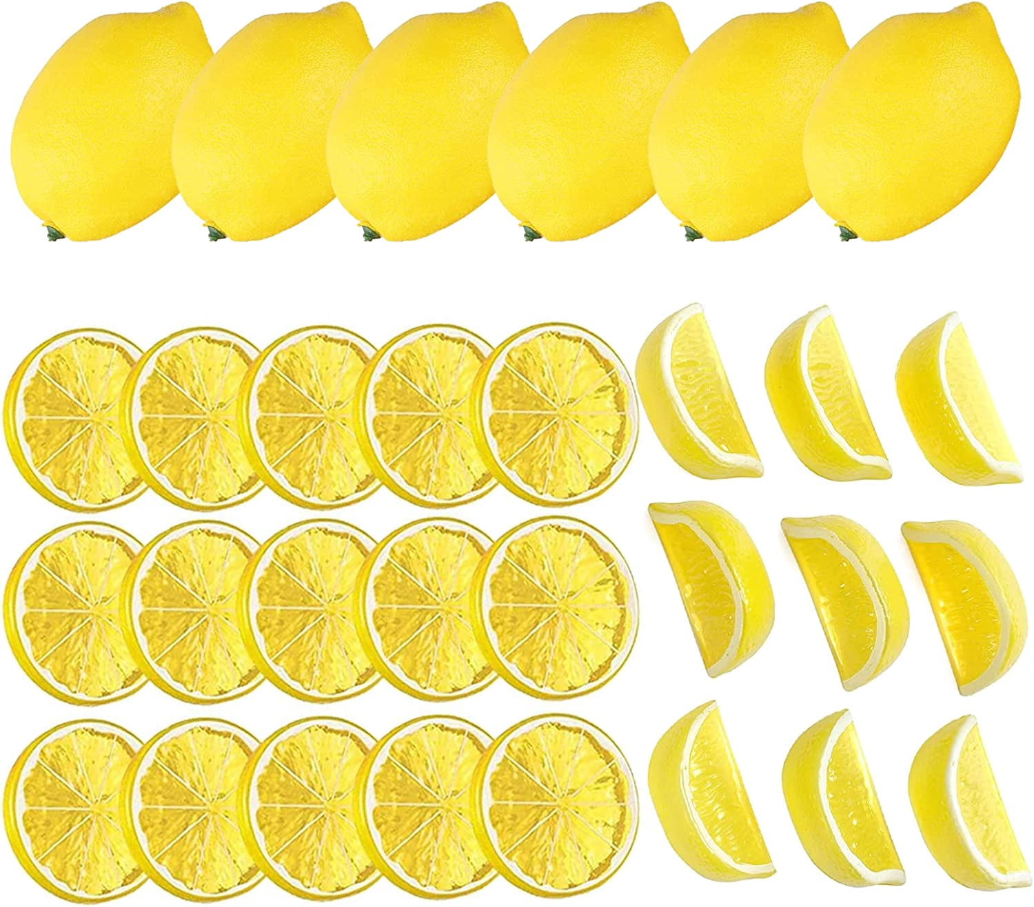 30 PCS Fake Lemons - 3 Sizes of Artificial Simulation Lemons, Realistic ...